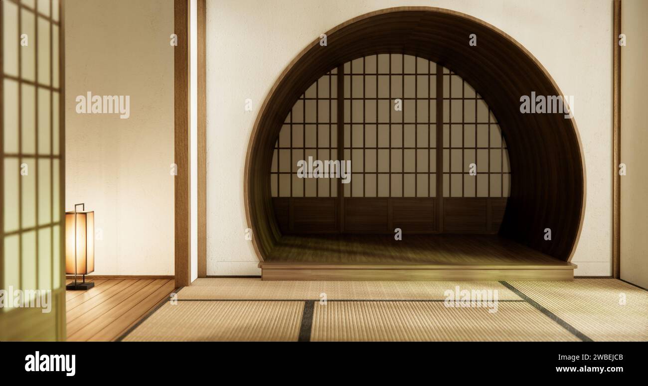 cleaning Interior, Empty room and tatami mat floor room modern style ...