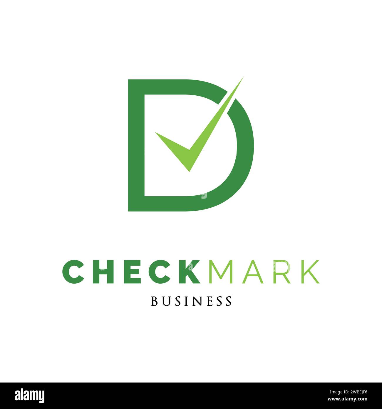 Initial Letter D Check Mark or Tick Icon Logo Design Template Stock ...