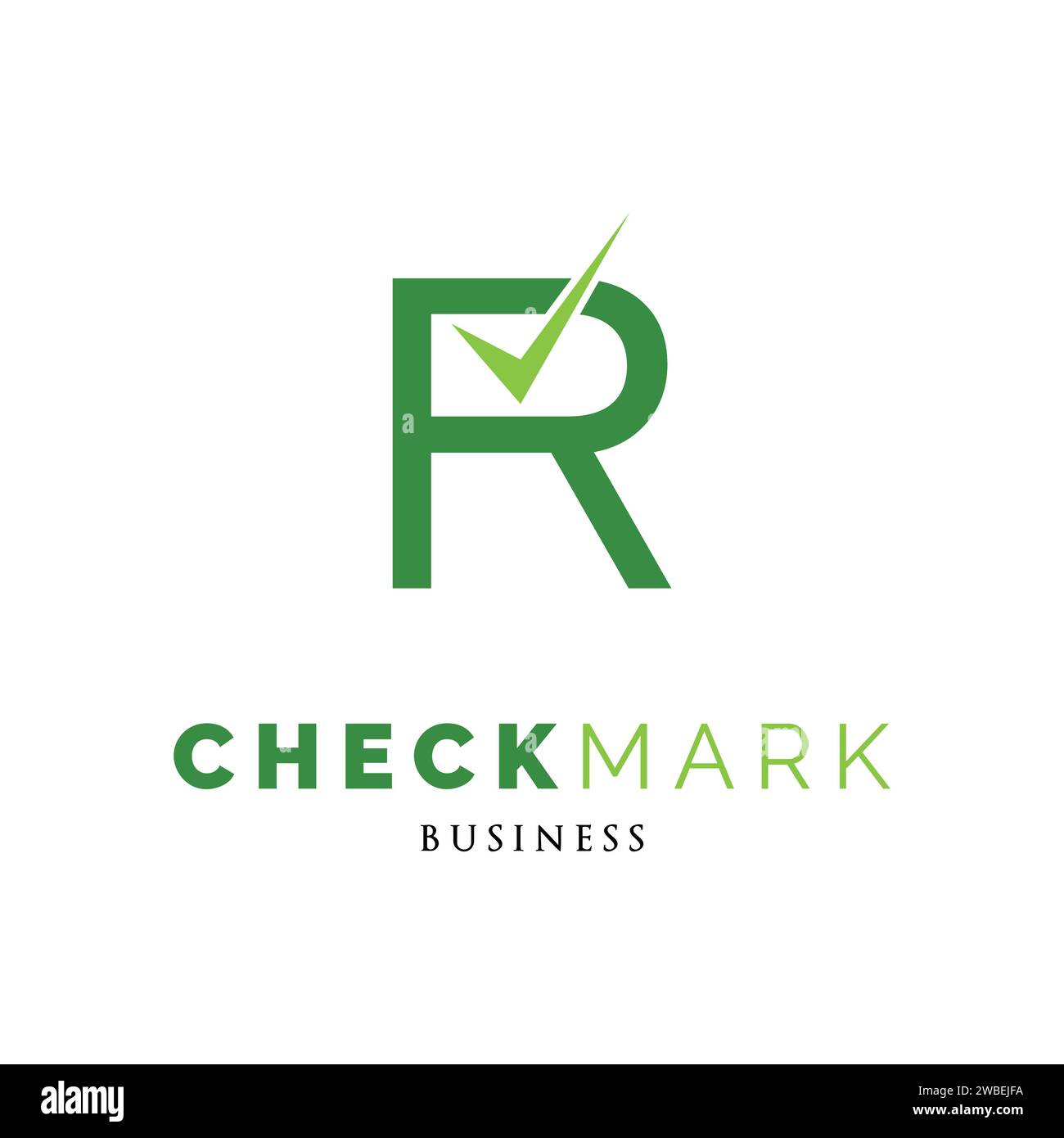 Initial Letter R Check Mark or Tick Icon Logo Design Template Stock ...