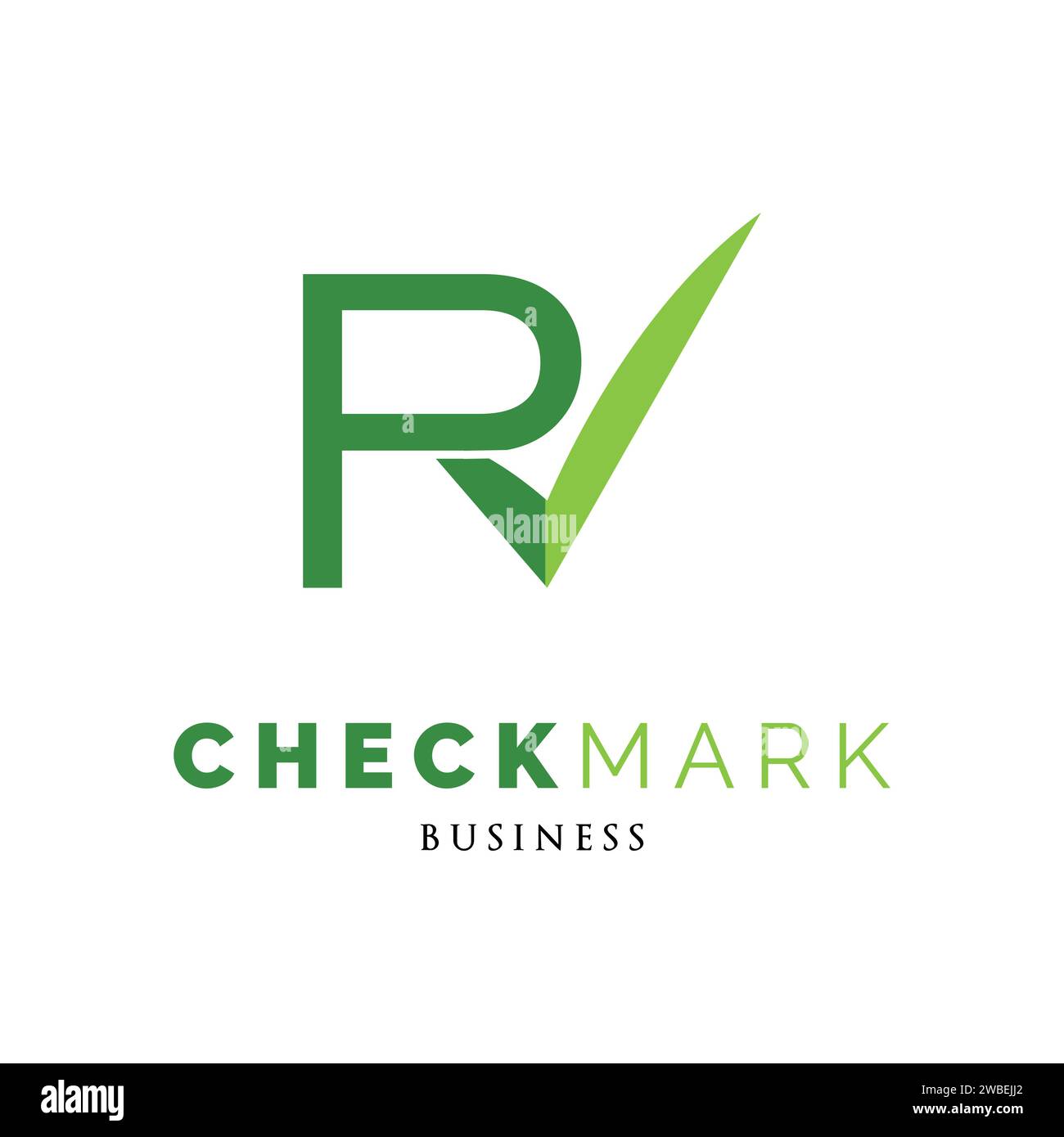 Initial Letter R Check Mark or Tick Icon Logo Design Template Stock ...