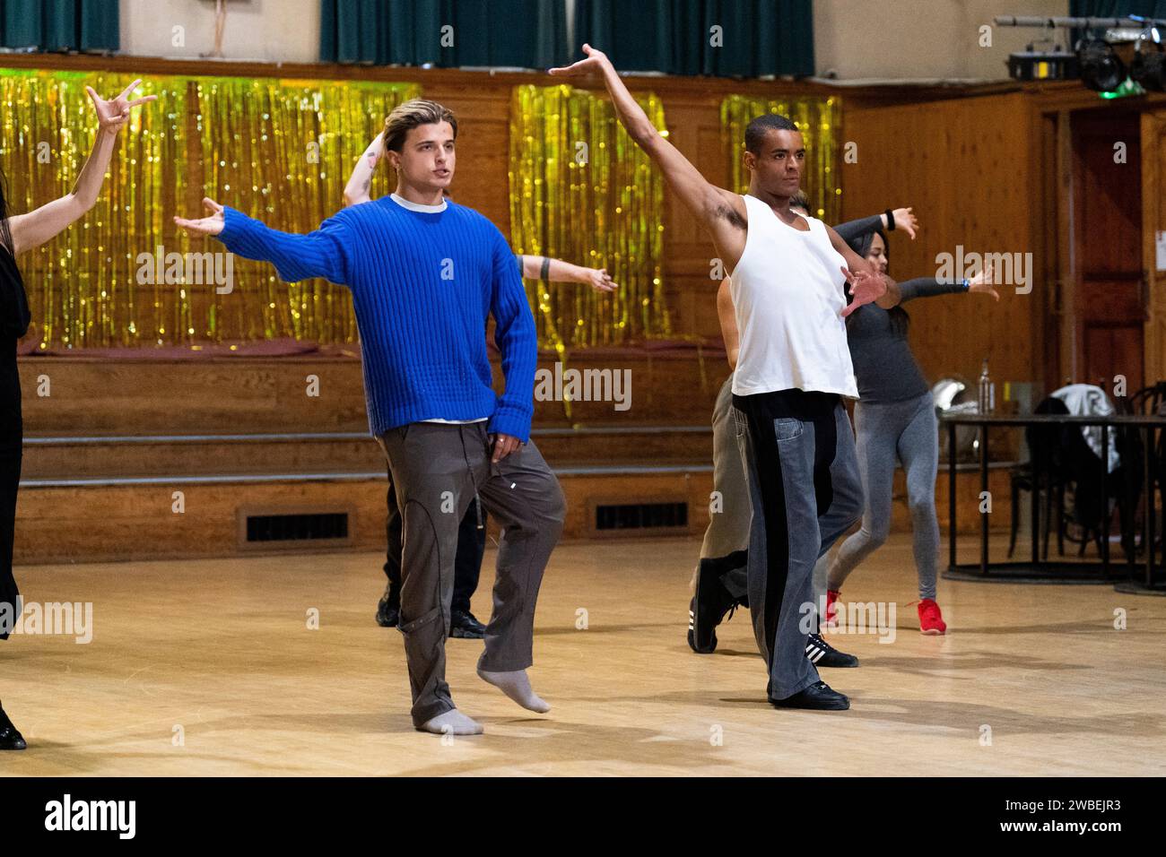 Layton Williams (left) and Nikita Kuzmin during rehearsals at a London ...