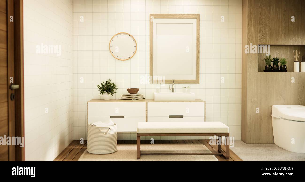 Hand washing sink in the bathroom modern japan style Stock Photo - Alamy