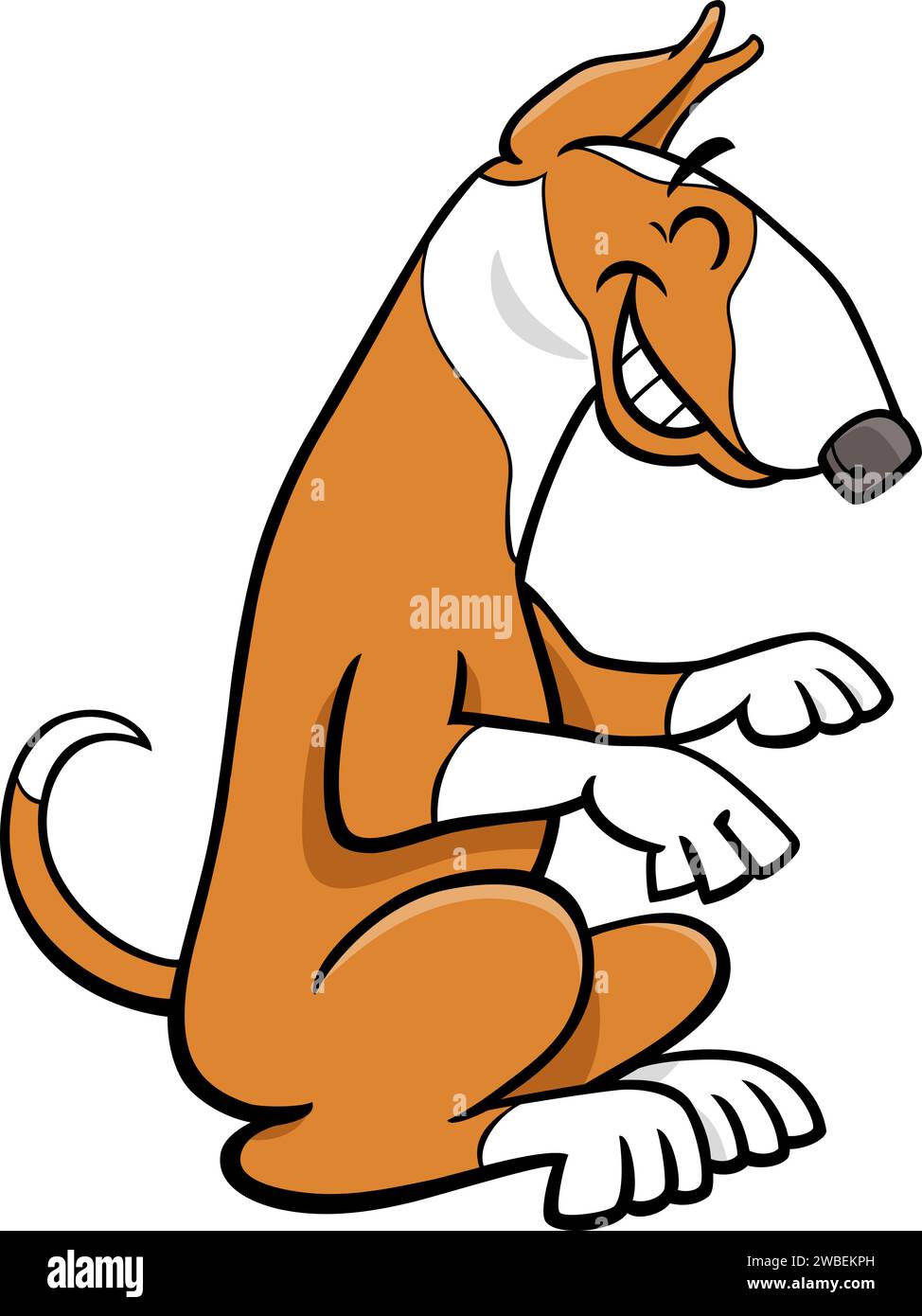 Cartoon illustration of happy spotted dog comic animal character Stock ...