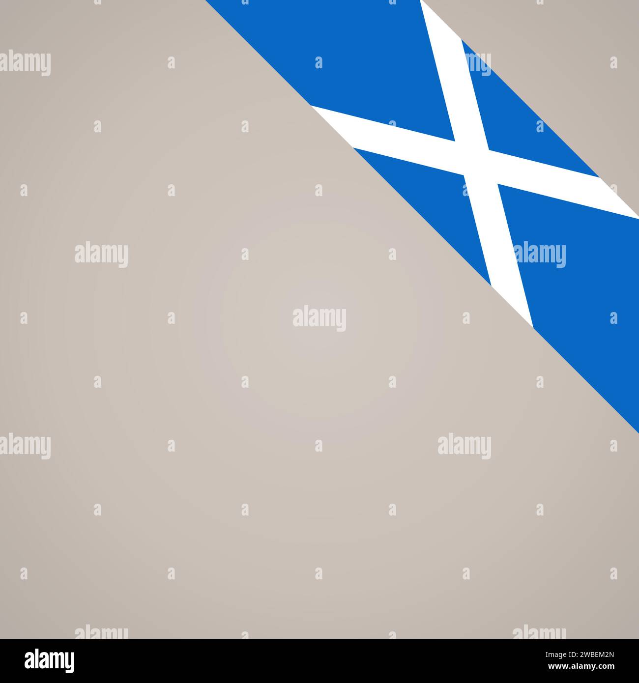 Corner slanted ribbon flag of Scotland for a top right aera of a page ...
