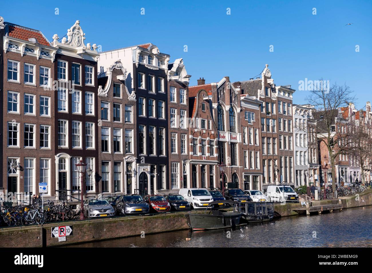 Amsterdam The Netherlands 10th January 2024 Section of Keizersgracht ...