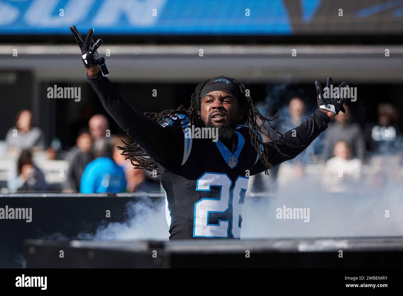 Carolina Panthers cornerback Donte Jackson (26) takes the field prior ...