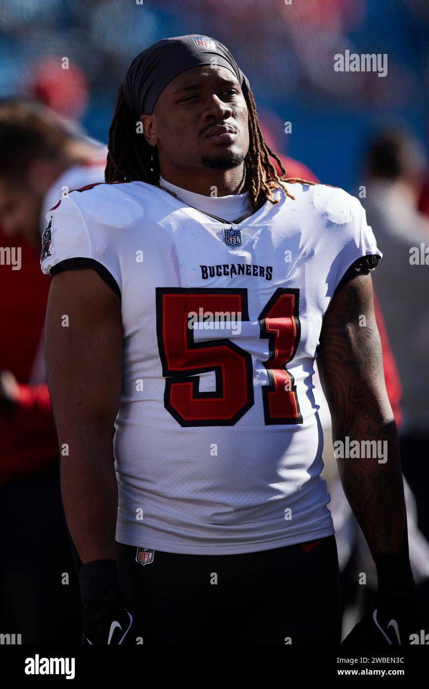 Tampa Bay Buccaneers linebacker J.J. Russell (51) walks the sideline ...