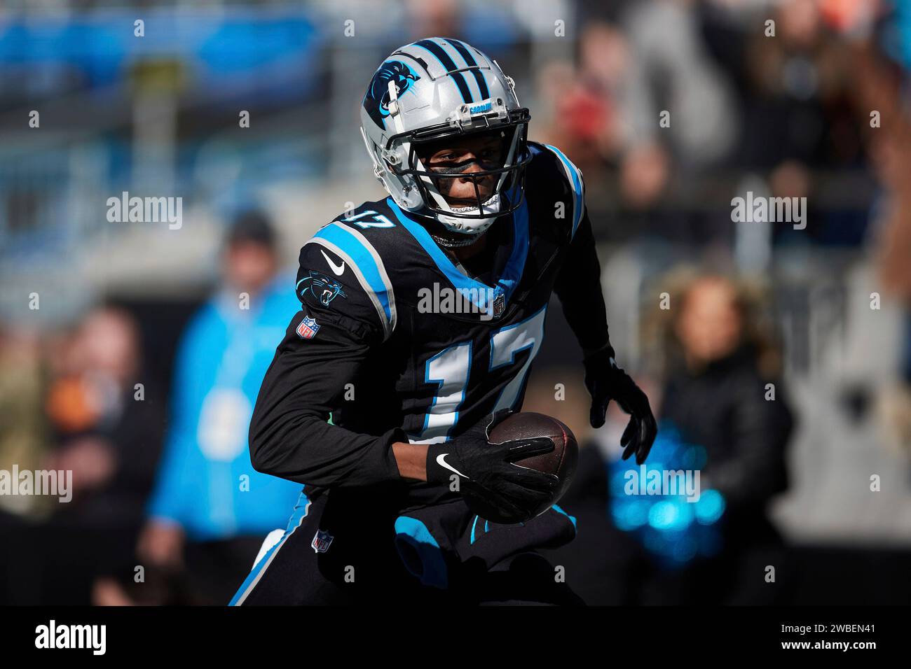 Carolina Panthers wide receiver DJ Chark Jr. (17) runs with the ball ...