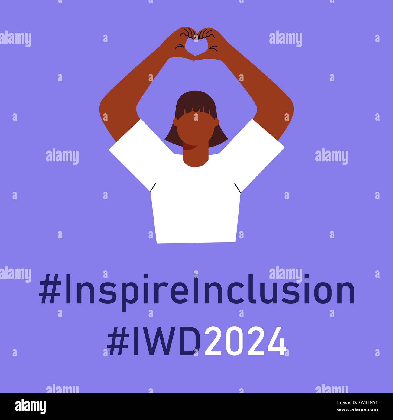 Inspire inclusion banner International Women's day vector illustration ...
