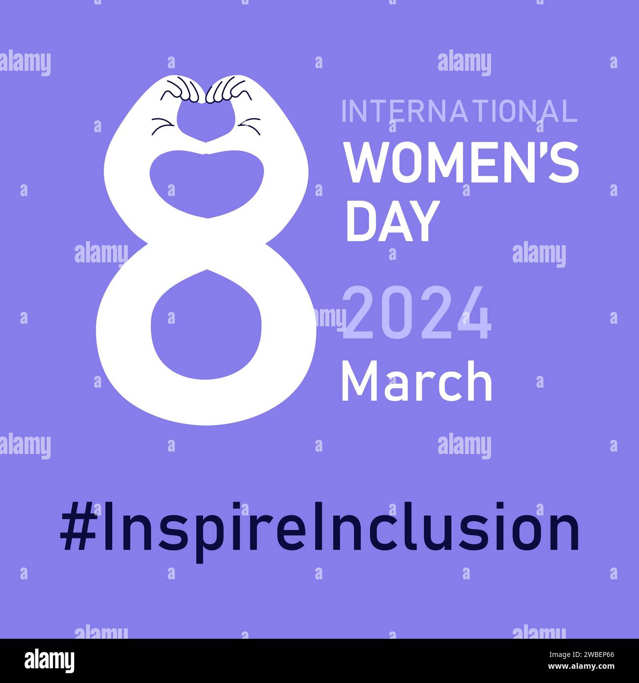 Inspire inclusion banner International Women's day vector illustration ...