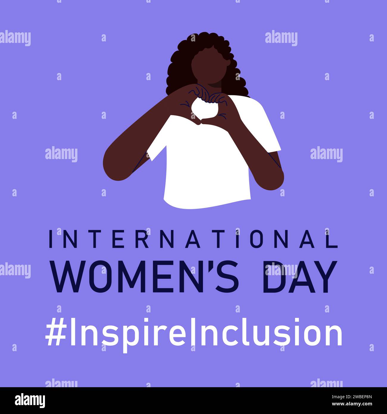 Inspire inclusion banner International Women's day vector illustration ...