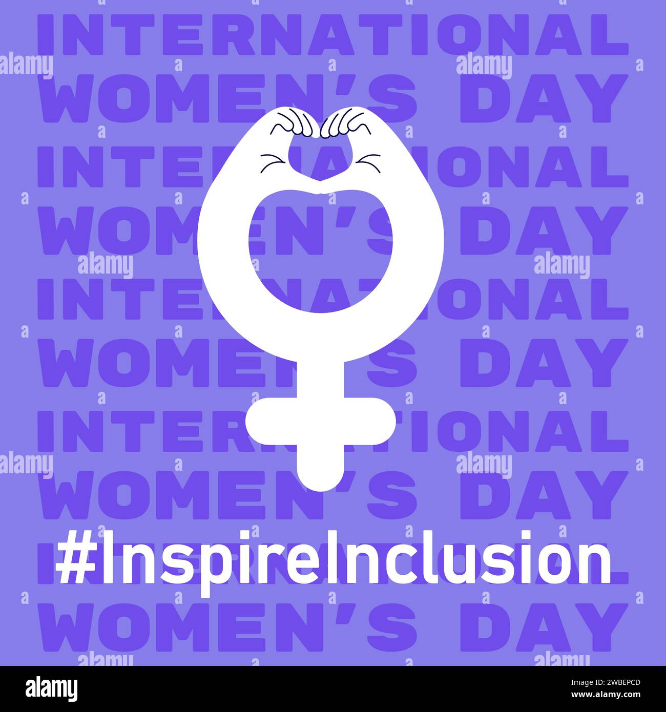 Inspire inclusion banner International Women's day vector illustration ...