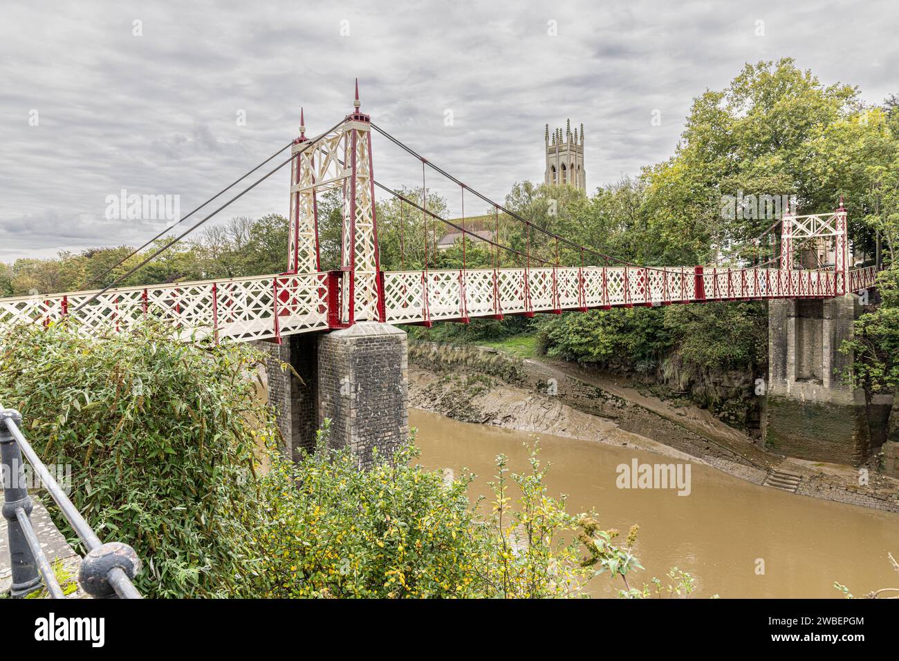 The recently refurbished Gaol Ferry Bridge a suspension bridge that ...