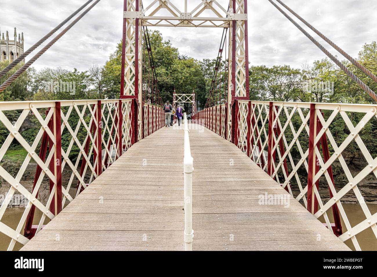 The recently refurbished Gaol Ferry Bridge a suspension bridge that ...