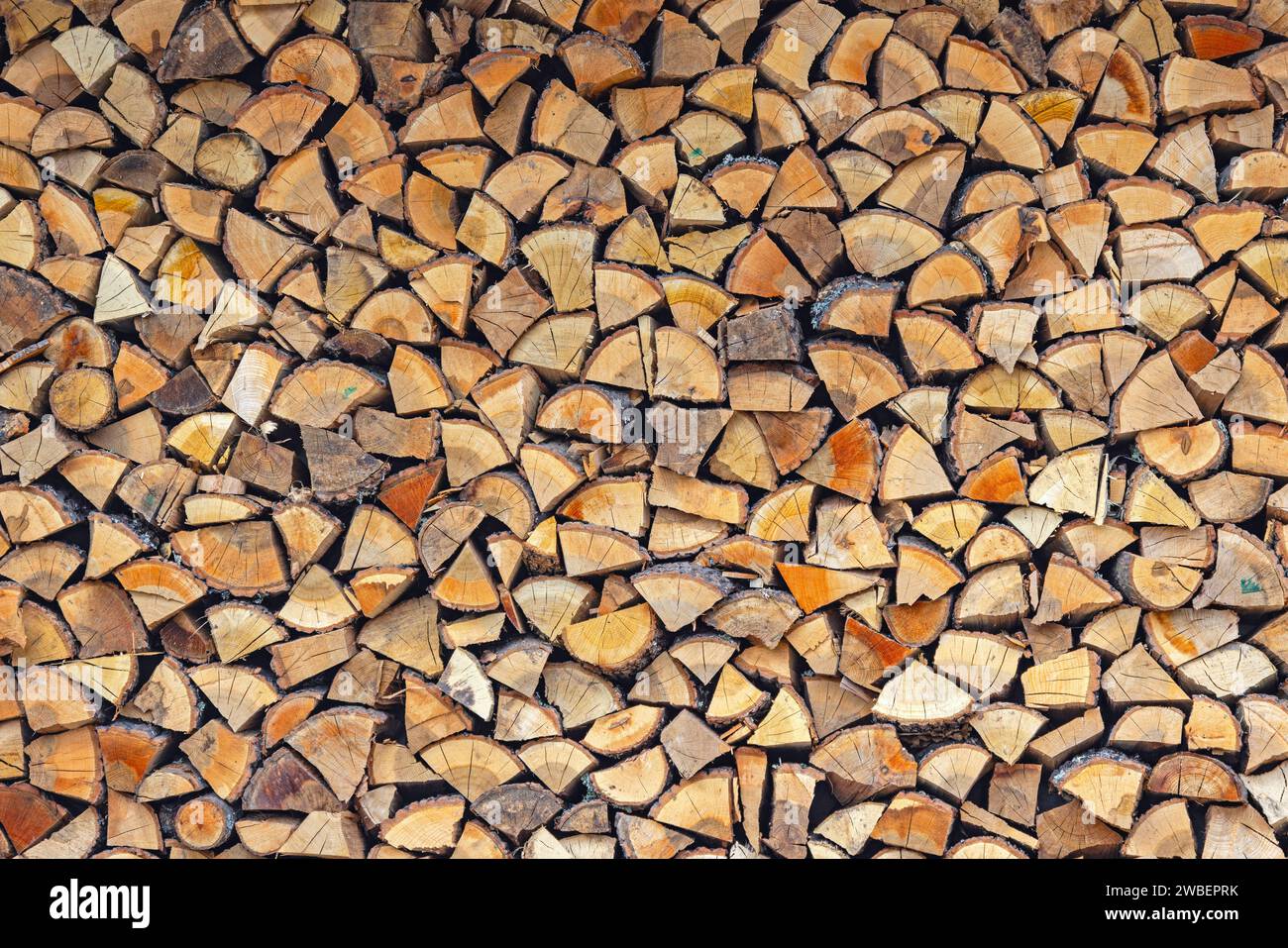 Big Stack of Split Firewood Texture Background Stock Photo - Alamy