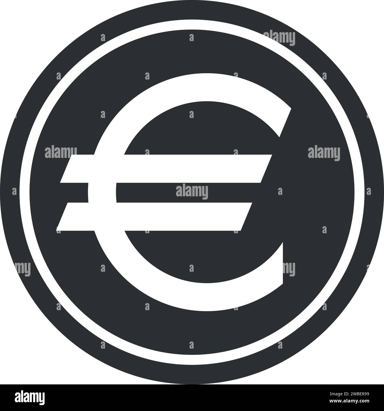 Euro Sign Icon in Flat Style Stock Vector Image & Art - Alamy