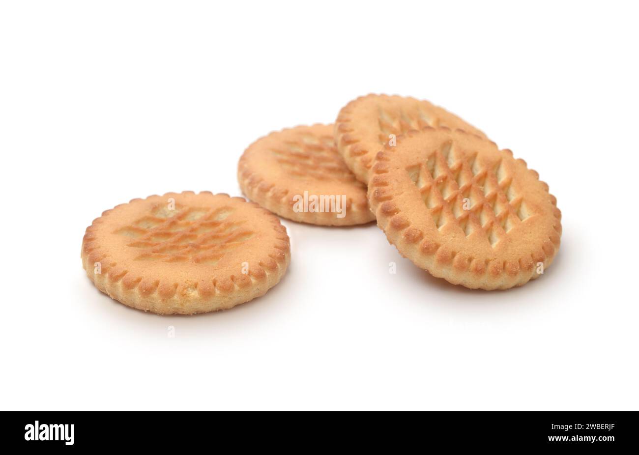 Group of fresh round cookies isolated on white Stock Photo - Alamy