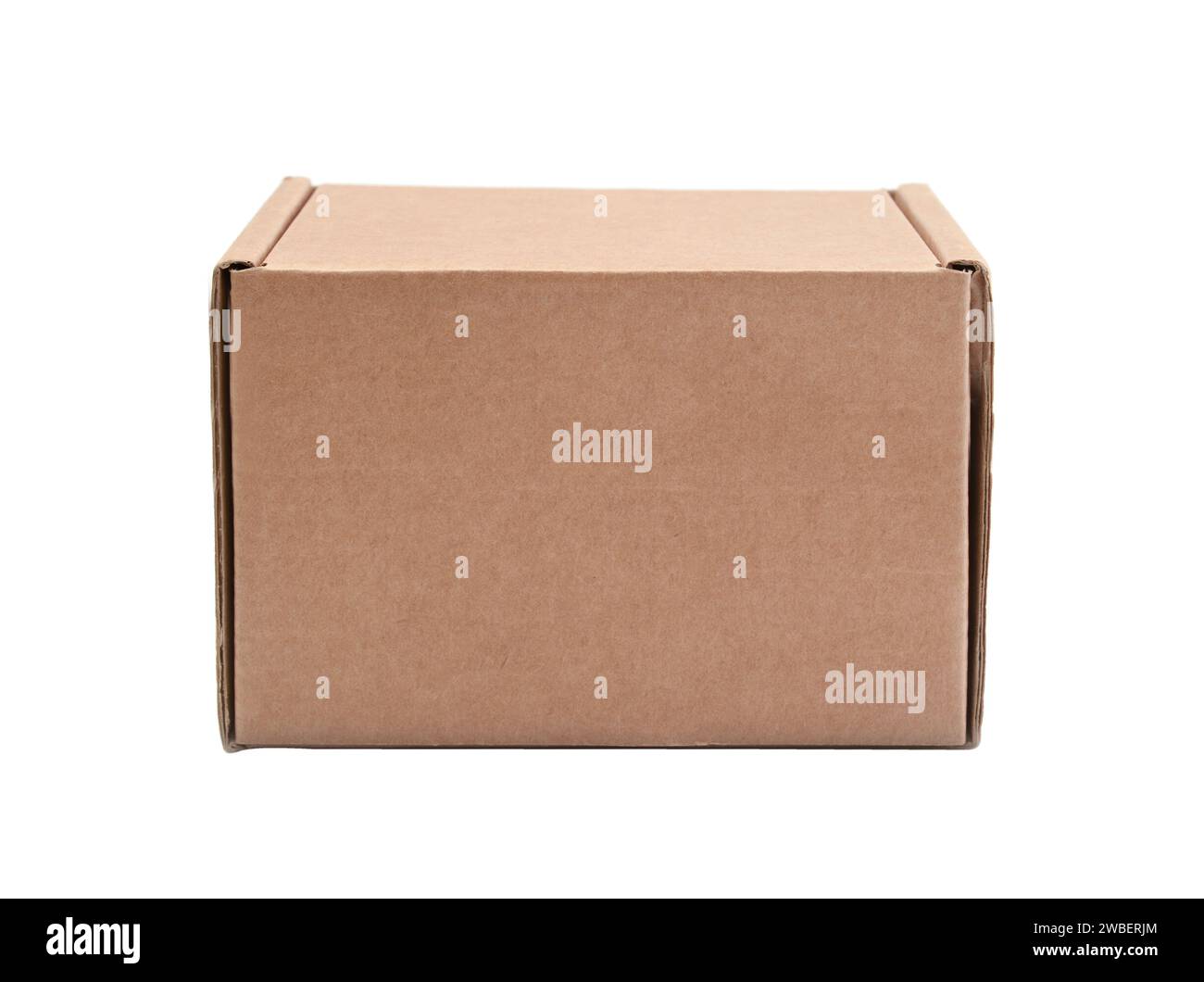 New closed cardboard box isolated on white Stock Photo - Alamy