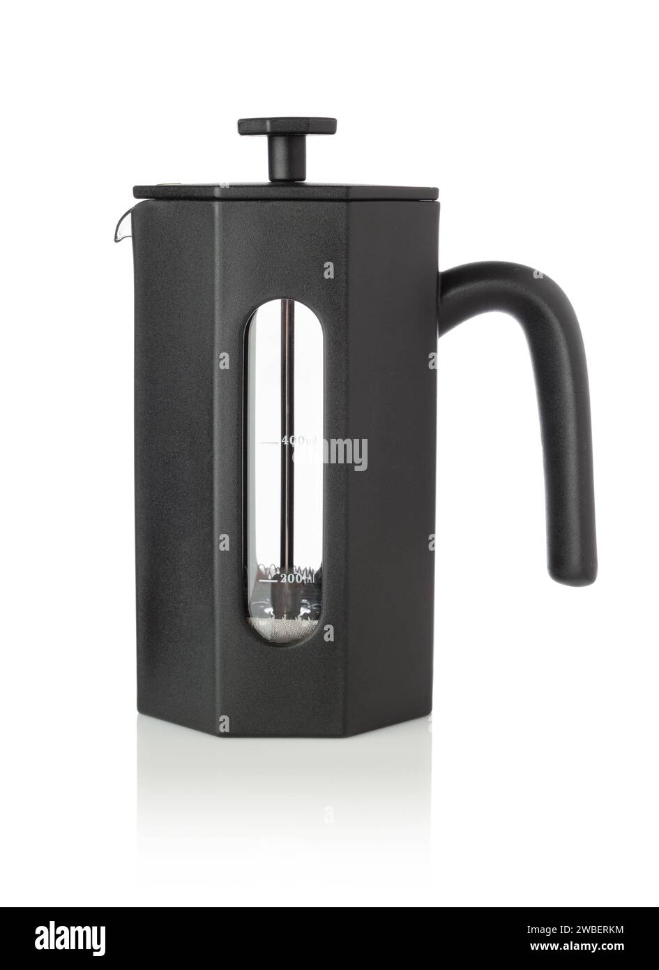 Empty small new teapot french press isolated on white Stock Photo - Alamy