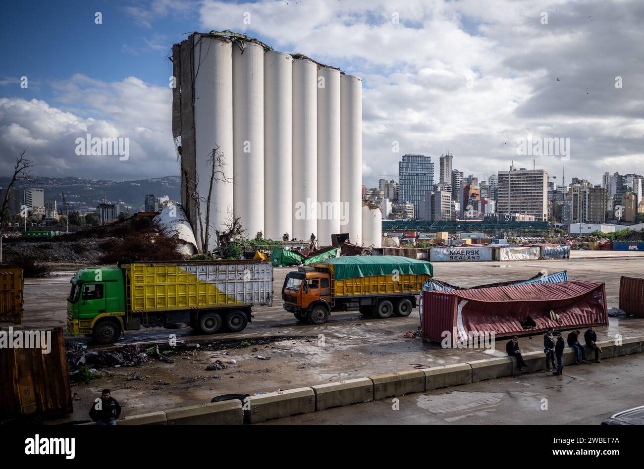 Beirut, Lebanon. 10th Jan, 2024. View of the port of Beirut with the ...
