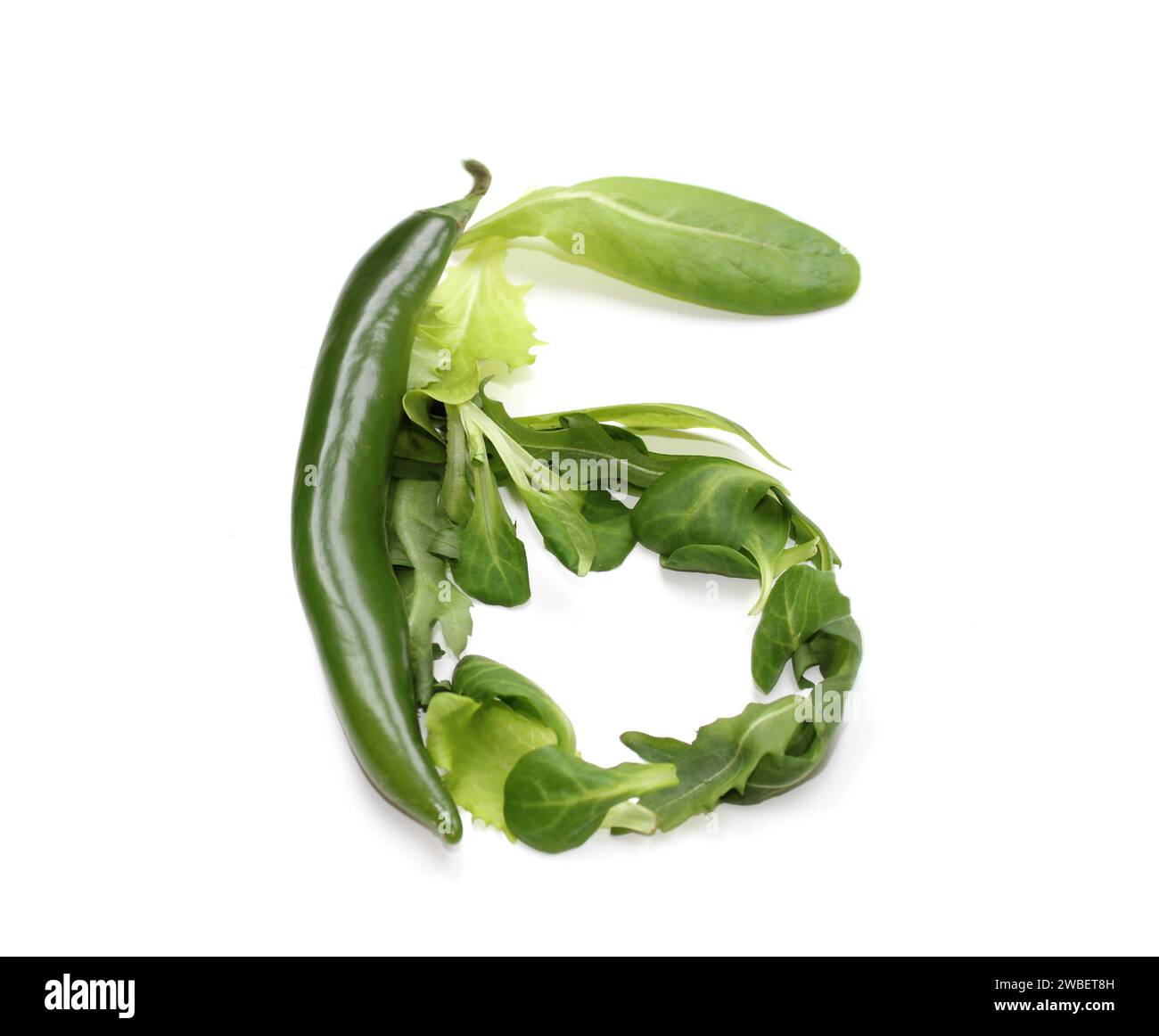 number 6, six from green chili pepper, salad for encyclopedias, cook ...