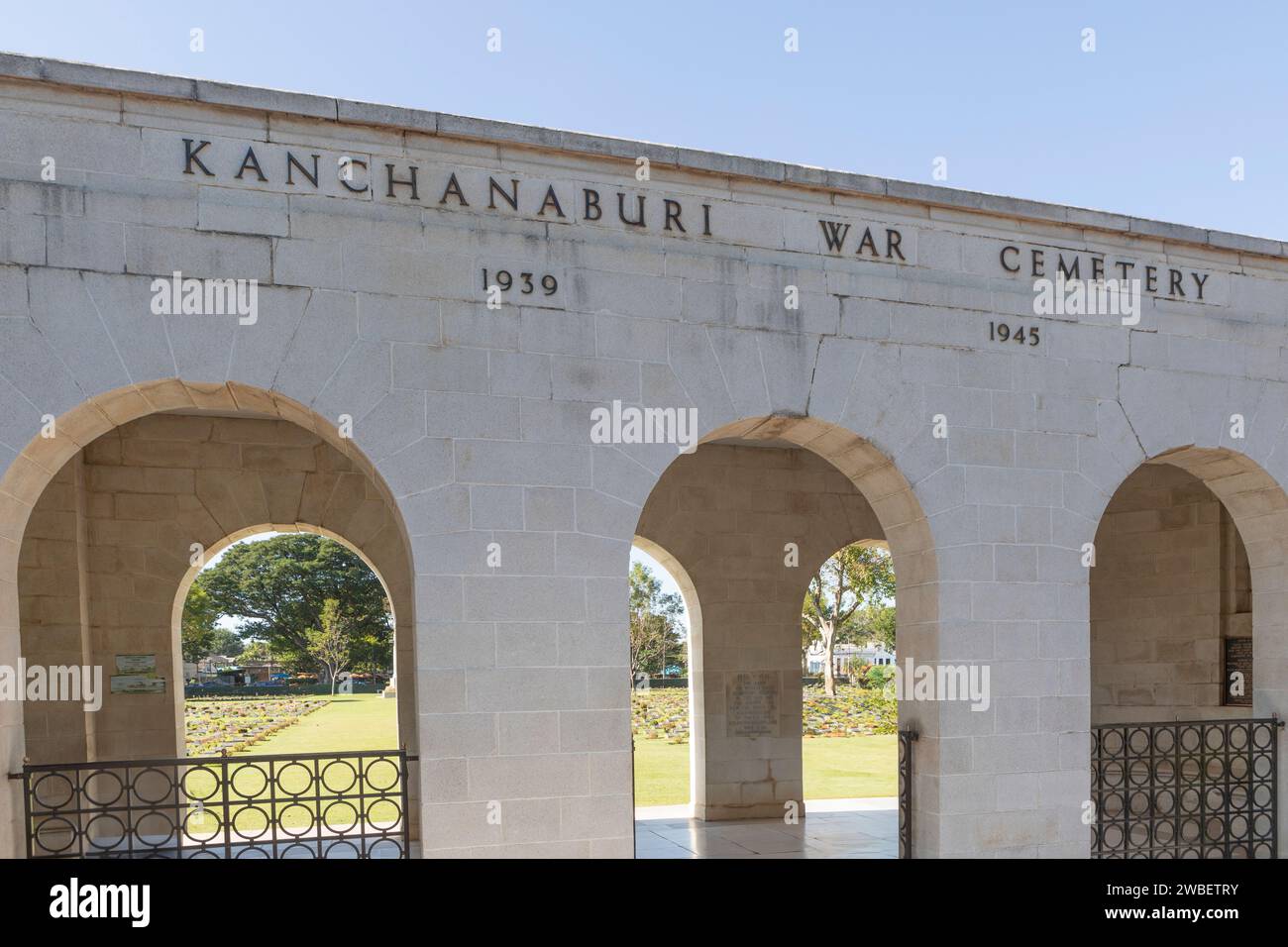 The entrance to Kanchanaburi war Cemetery for 7,000 Commonwealth ...