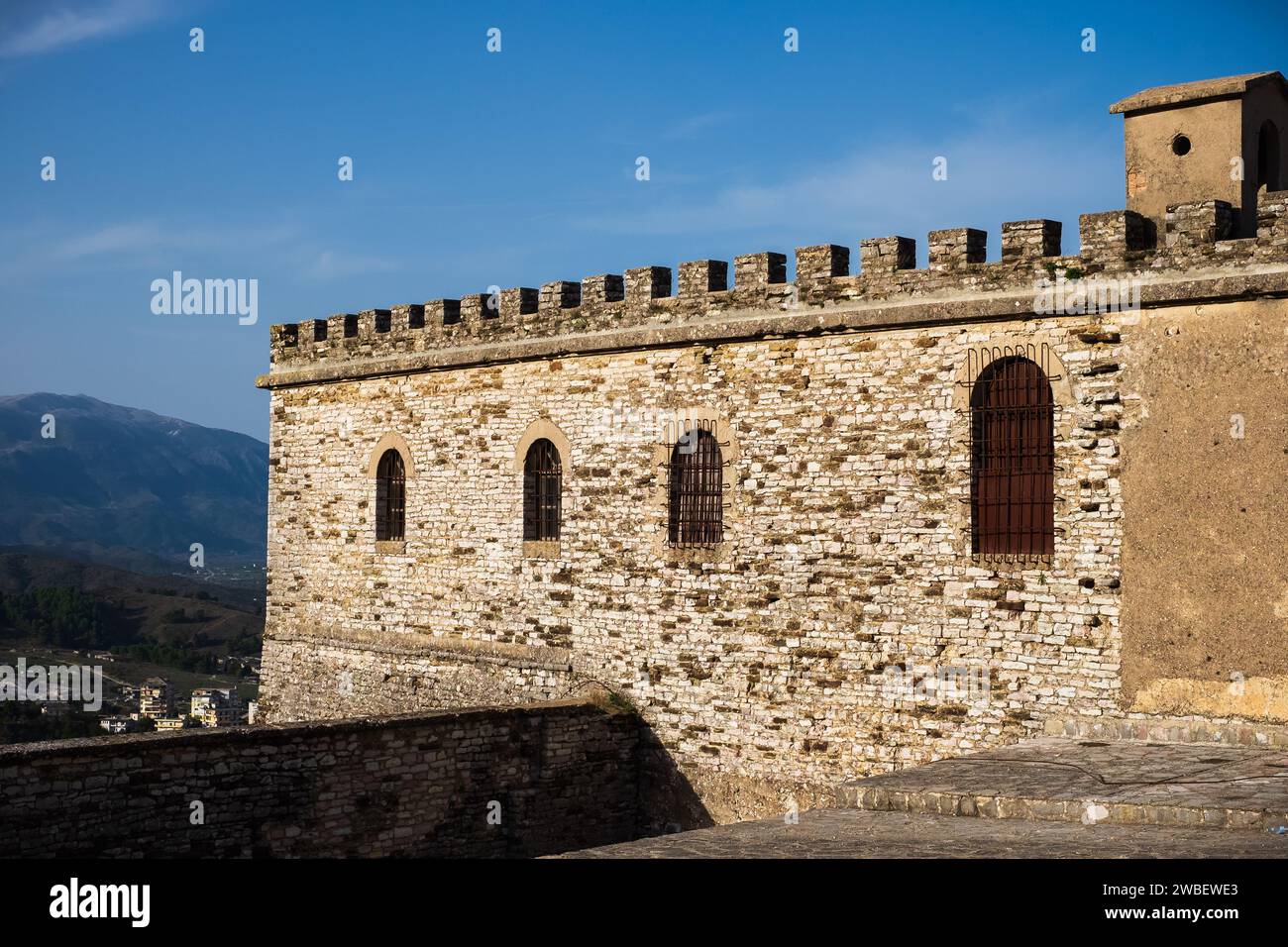 The beautiful 12th century built fortress of Gjirokaster, Albania where ...