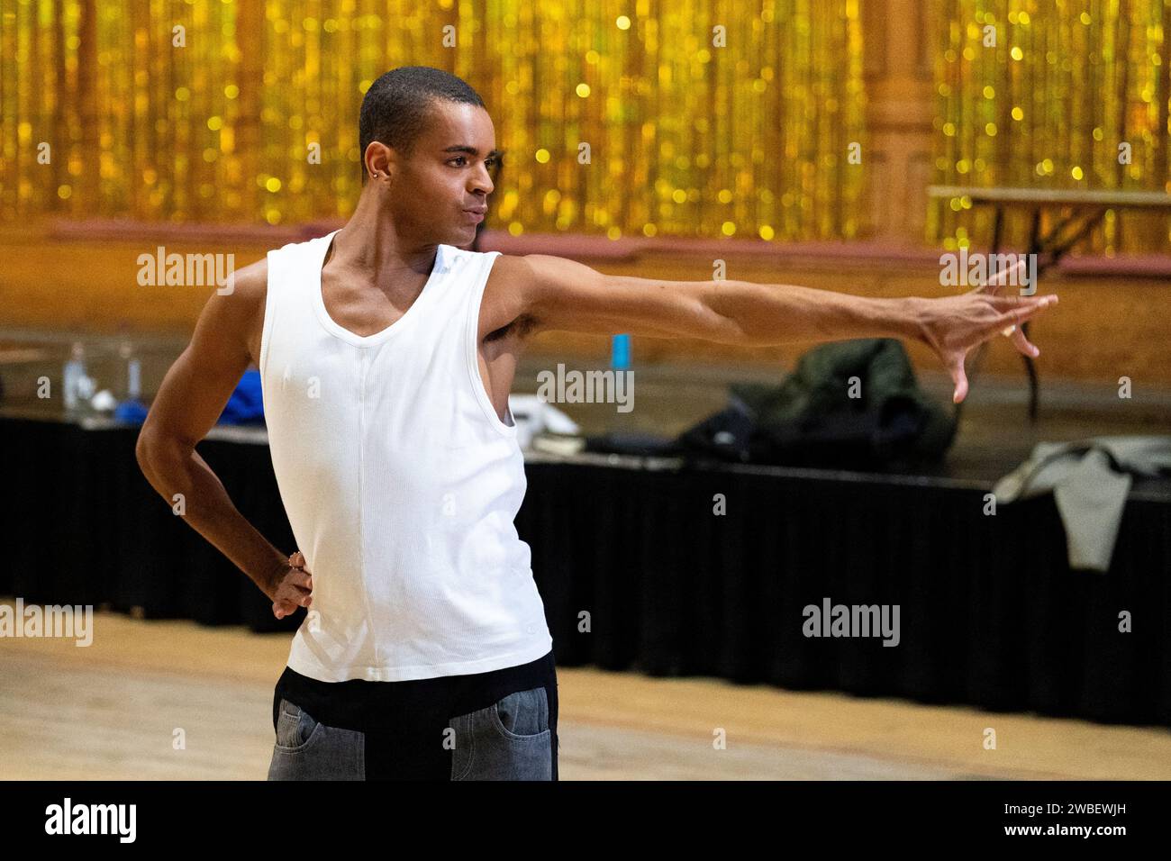 Layton Williams during rehearsals at a London dance studio ahead of the opening of the Strictly ...