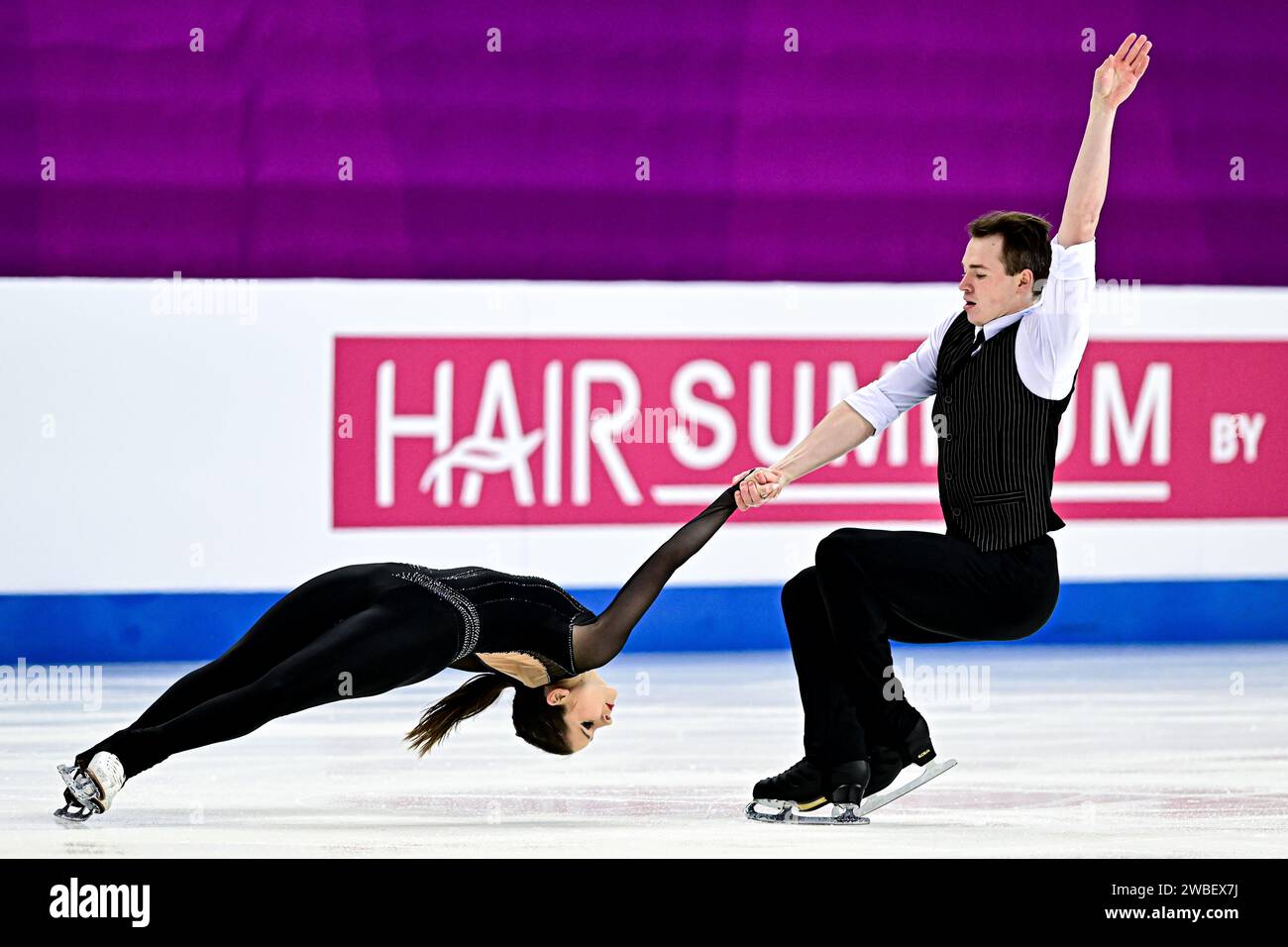 Maria PAVLOVA & Alexei SVIATCHENKO (HUN), during Pairs Short Program ...