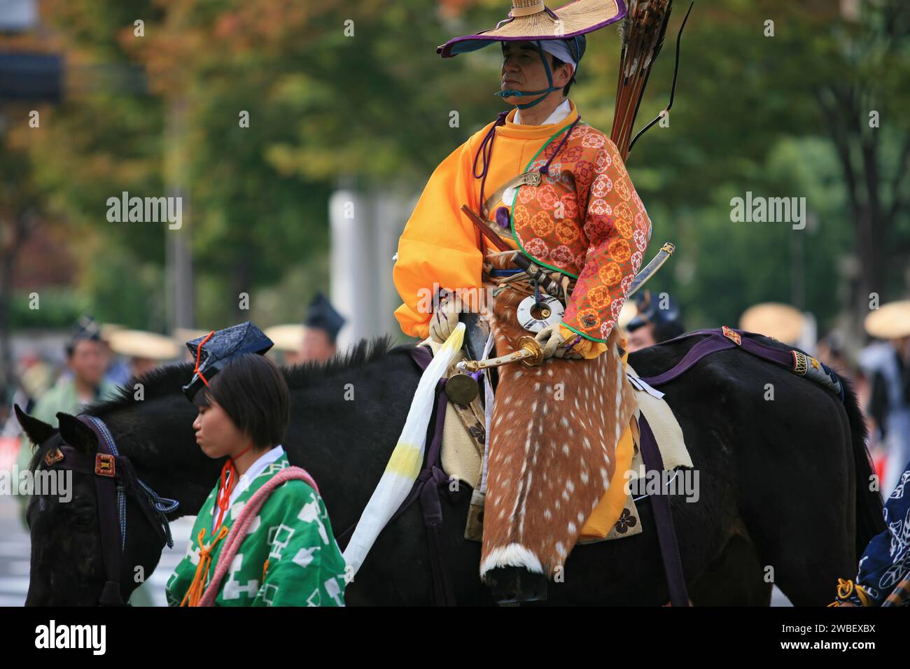 Kyoto, Japan - October 22, 2007: The man of procession dressed in a ...