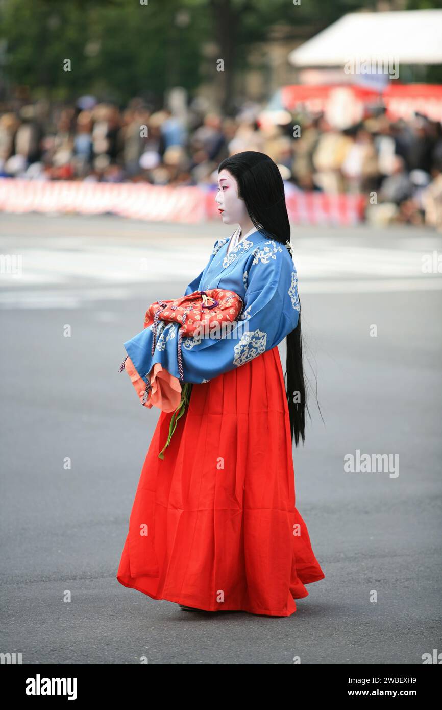 Kyoto, Japan - October 22, 2007: Woman in the traditional Japanese ...