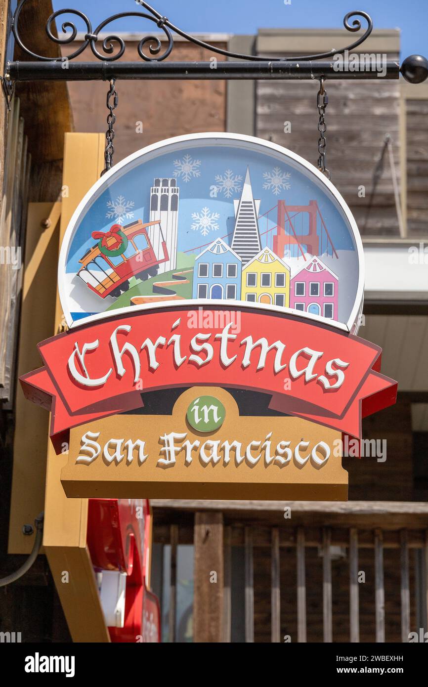 Christmas In San Francisco Shop Store Sign Pier 39 San Francisco, June ...