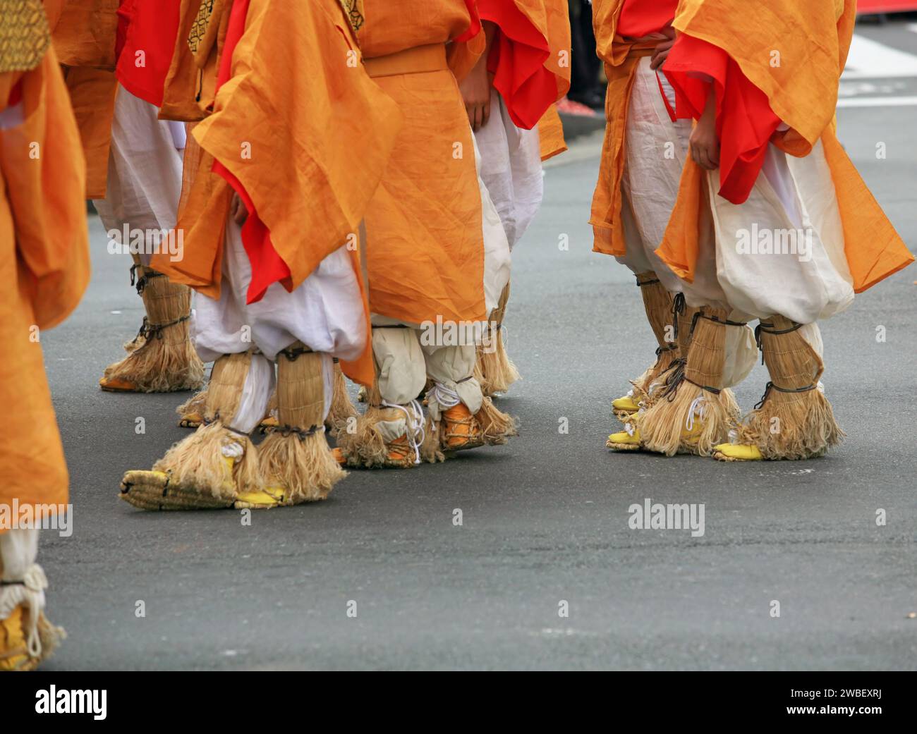 Kyoto, Japan - October 22, 2007: The view of feet of portable shrine ...