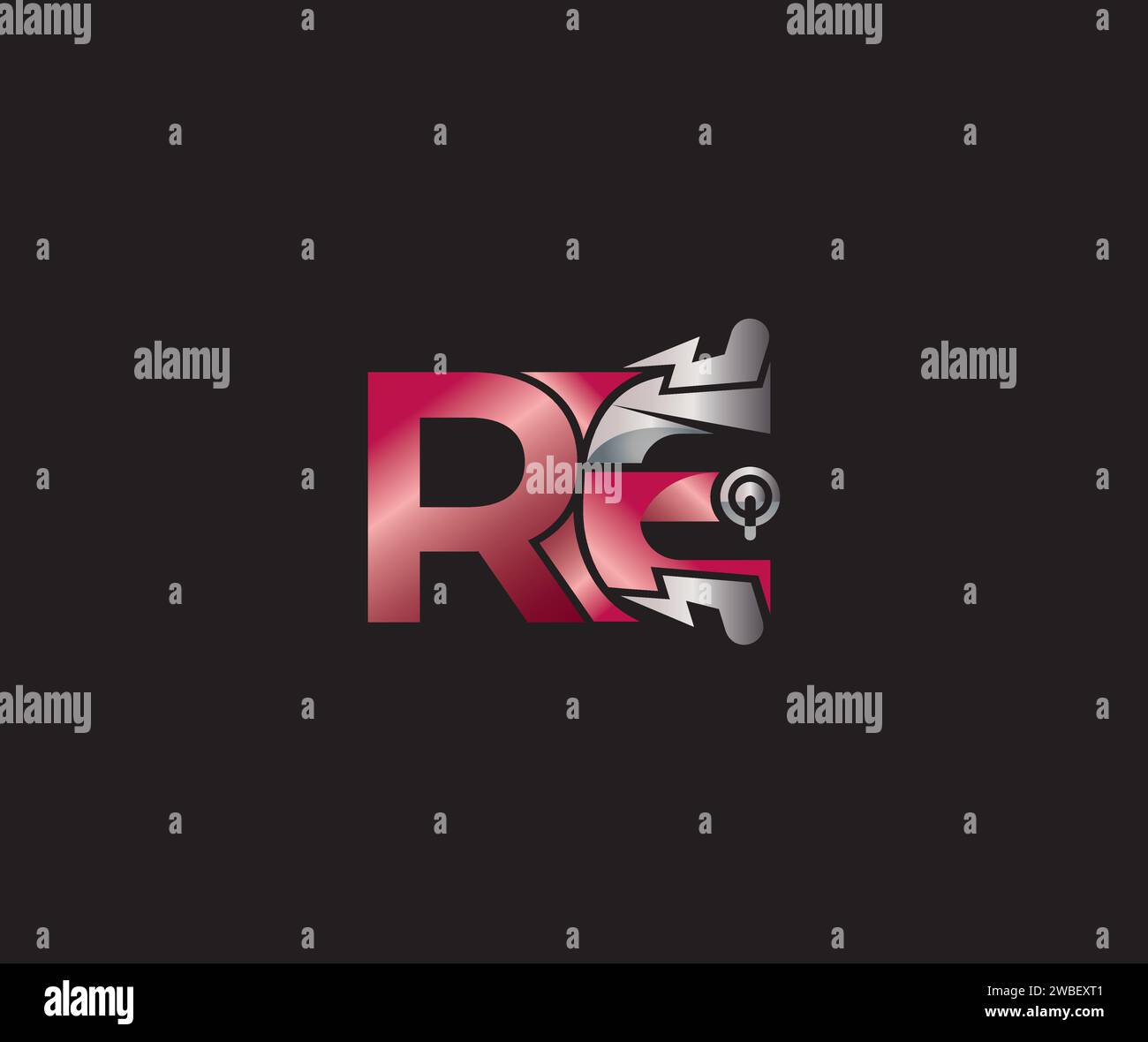 Electric Energy RE letter creative Design Technology logo Stock Vector ...