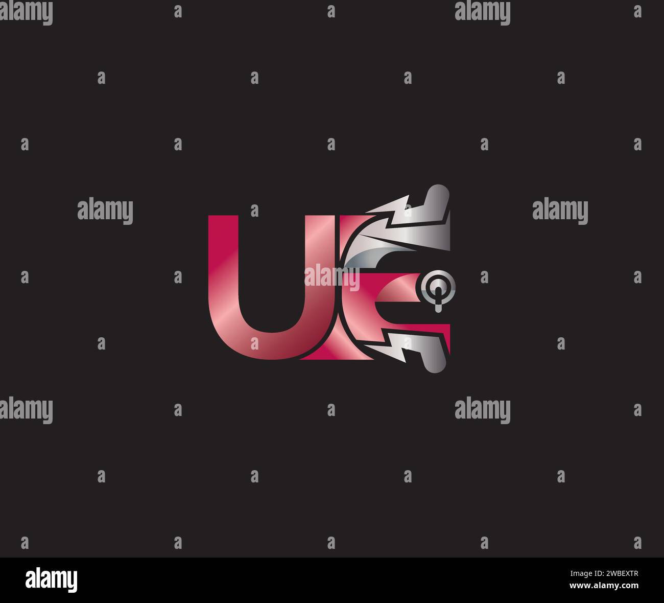 Electric Energy UE letter creative Design Technology logo Stock Vector ...