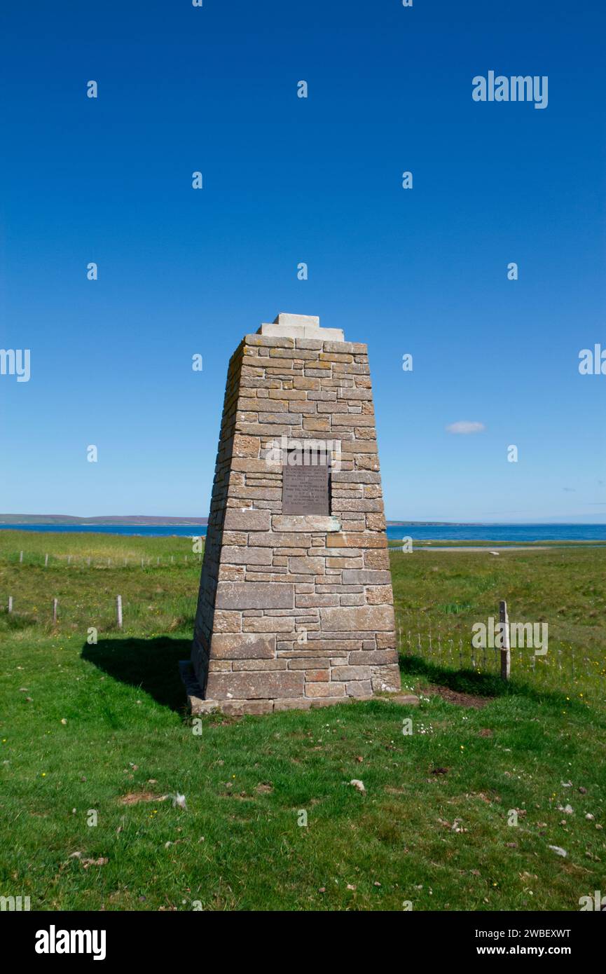 Stone monument which marks spot where Earl Magnus was slain, Orkney ...
