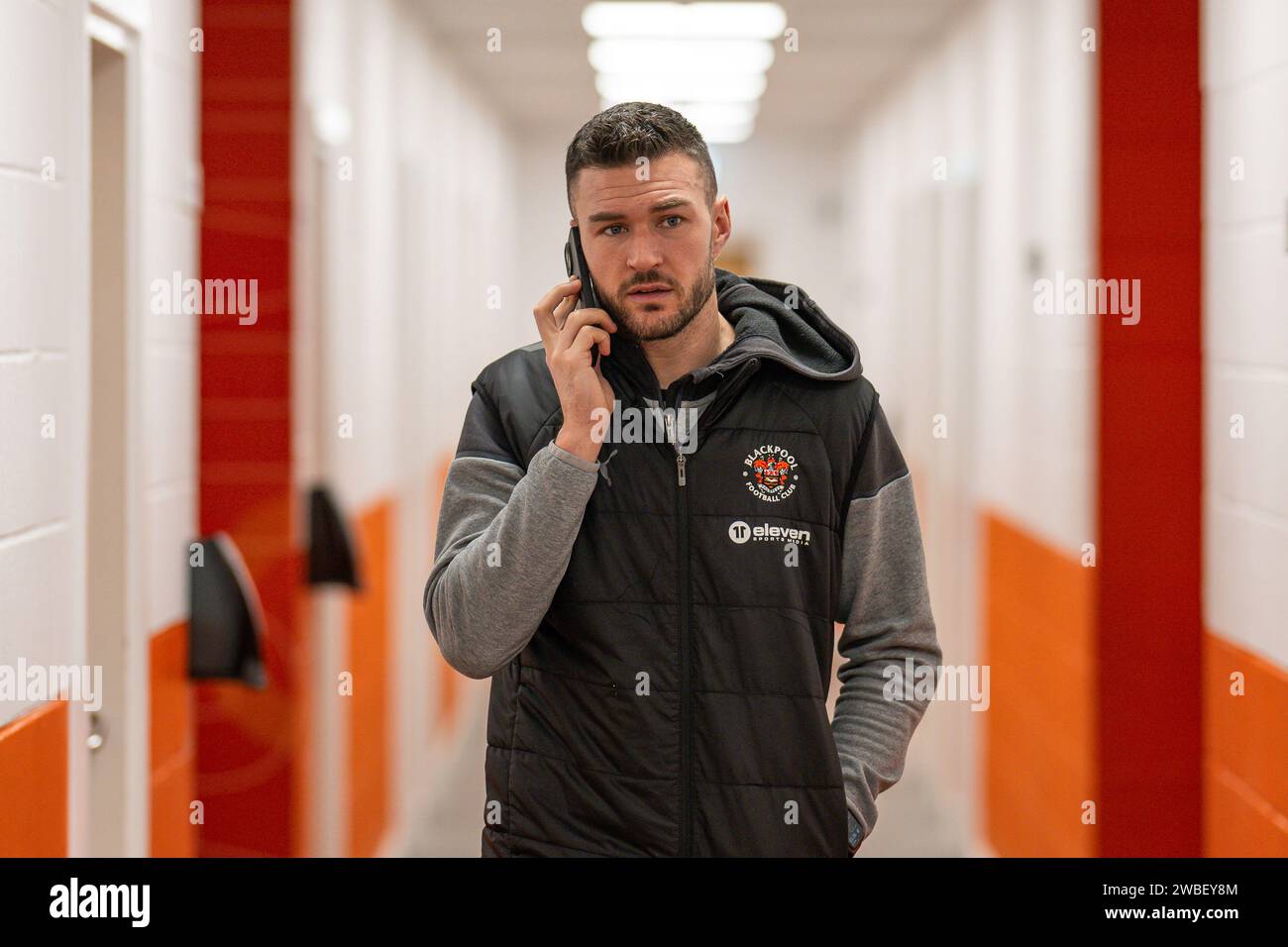 Richard O'Donnell of Blackpool arrives ahead of the Bristol Street ...