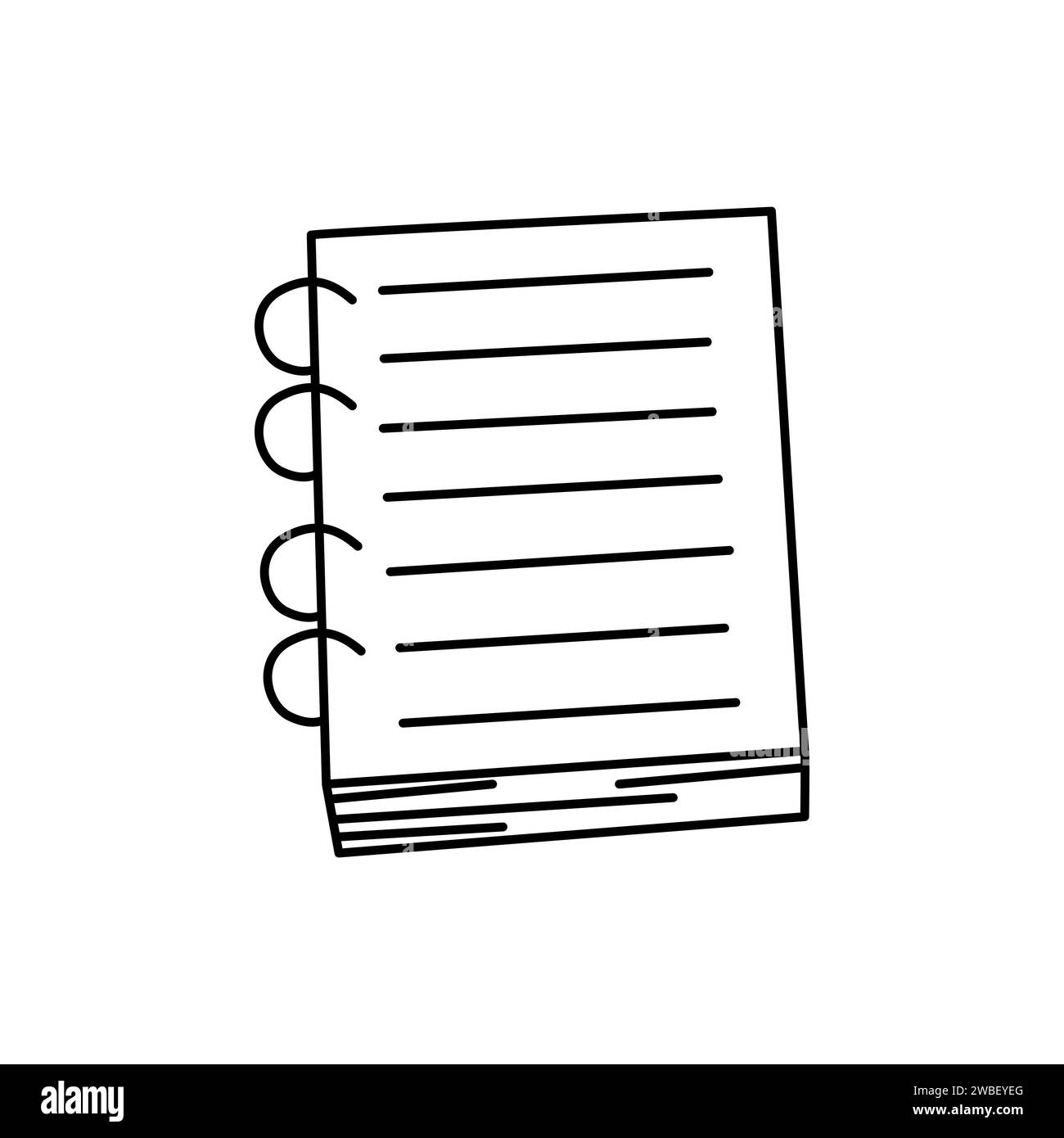 Notebook in doodle style. Vector illustration of notepad isolated on ...