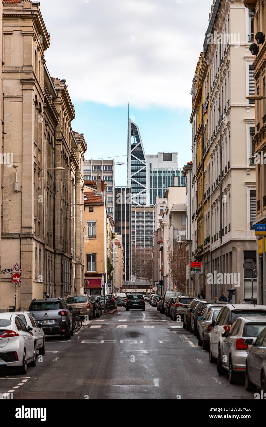 Lyon, France - January 30, 2022: Modern office buildings and ...