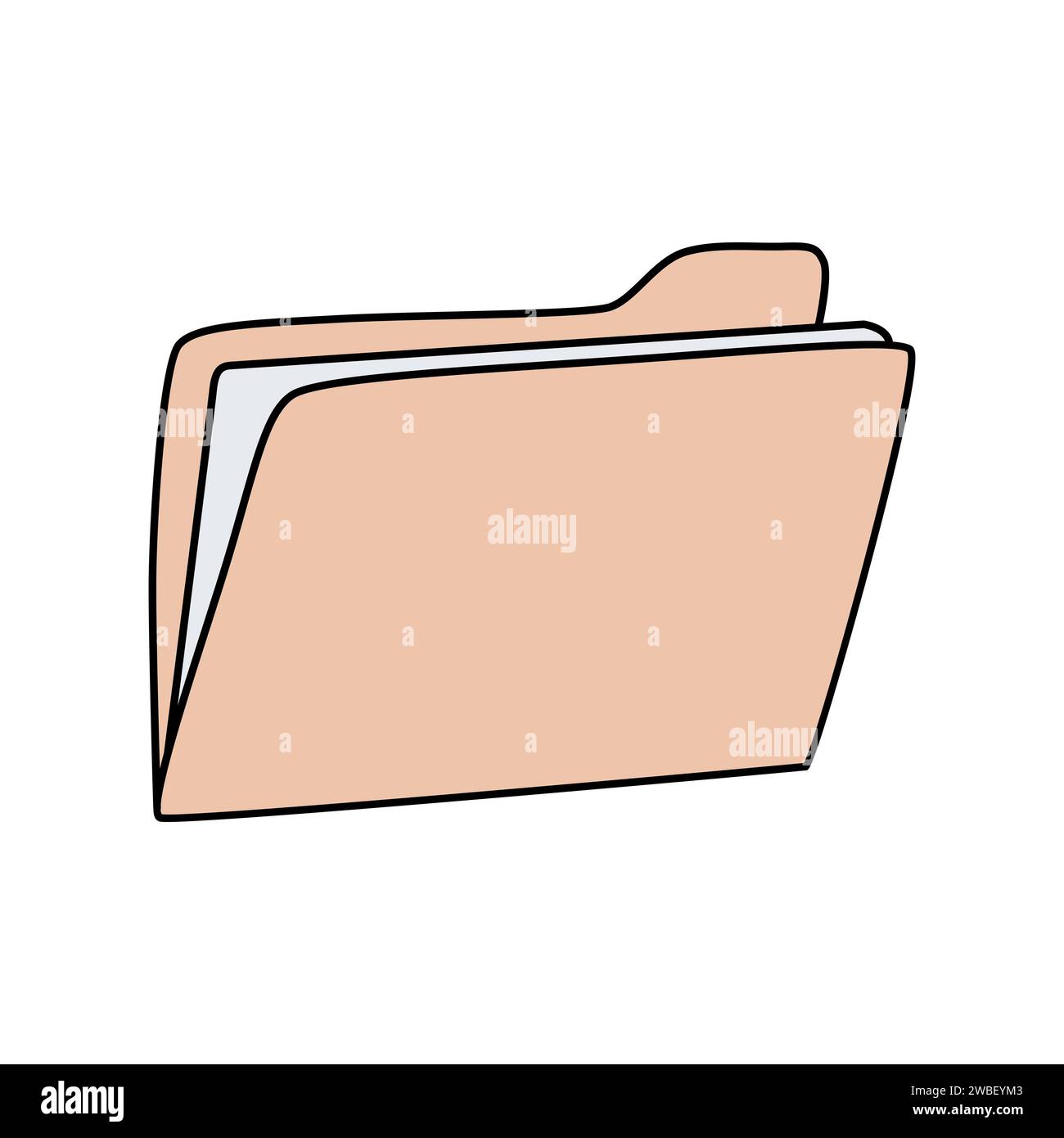Folder with documents. Cartoon vector illustration isolated on white ...