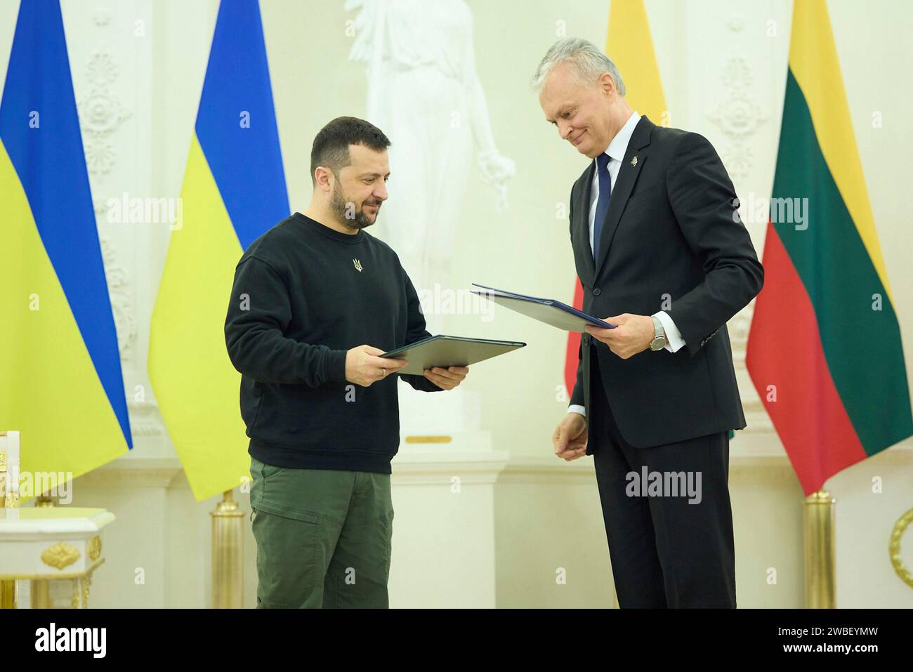 Vilinus, Lithuania. 10th Jan, 2024. Ukrainian President Volodymyr ...