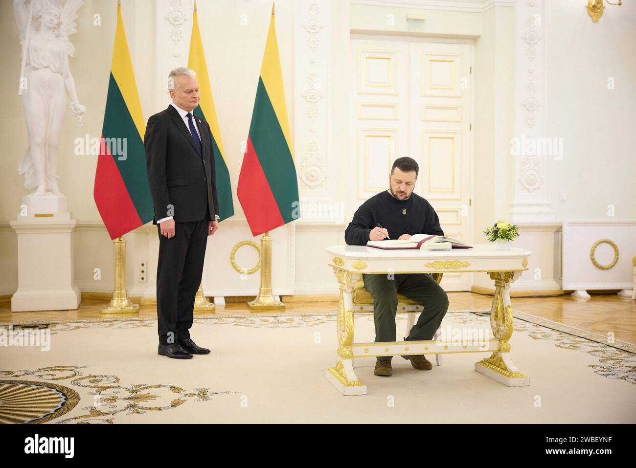 Vilinus, Lithuania. 10th Jan, 2024. Ukrainian President Volodymyr ...