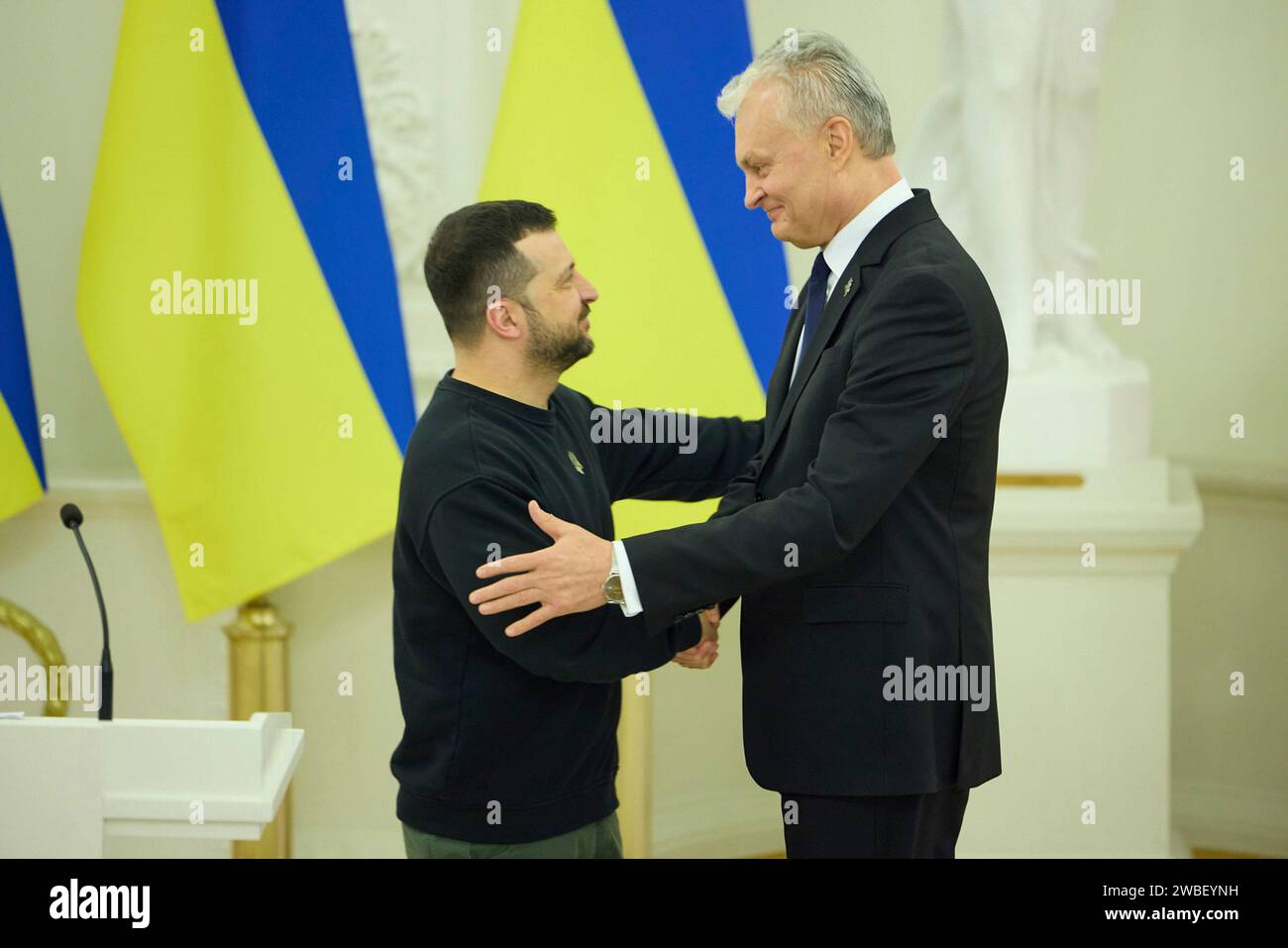 Vilinus, Lithuania. 10th Jan, 2024. Ukrainian President Volodymyr ...