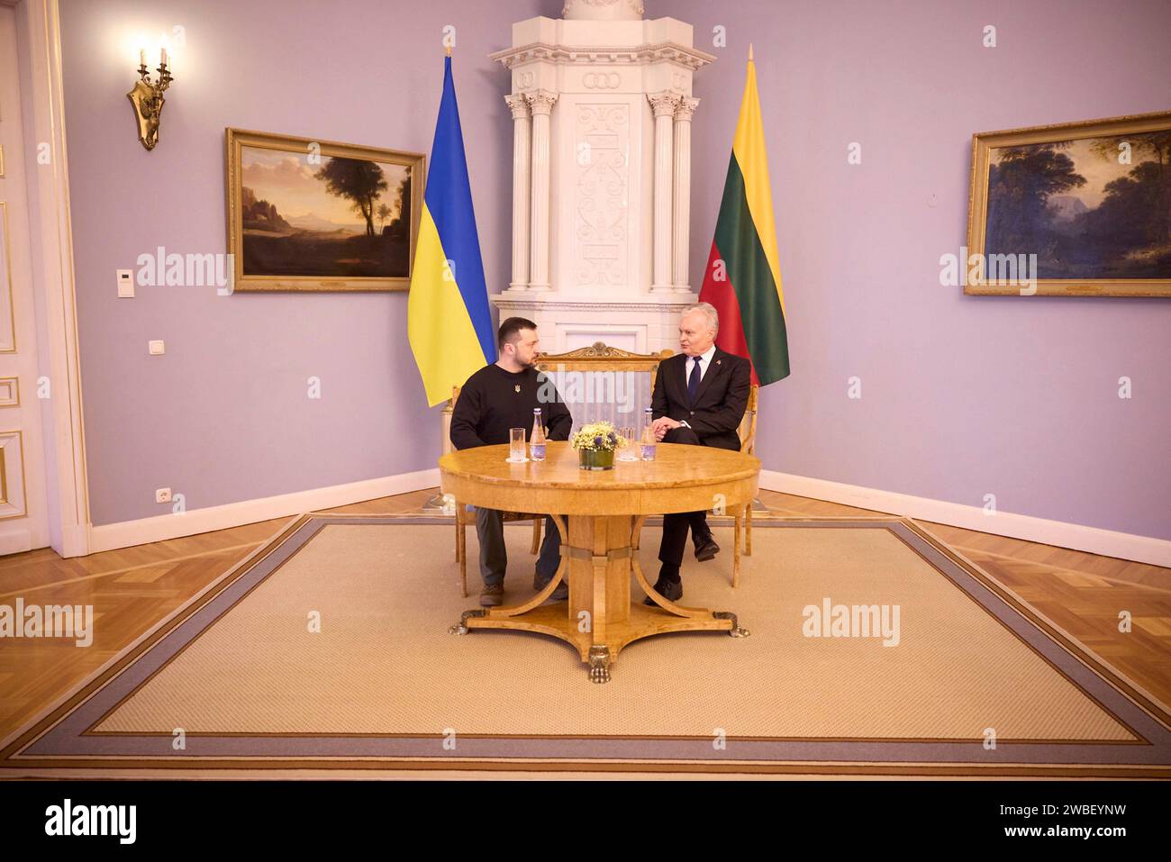 Vilinus, Lithuania. 10th Jan, 2024. Ukrainian President Volodymyr ...
