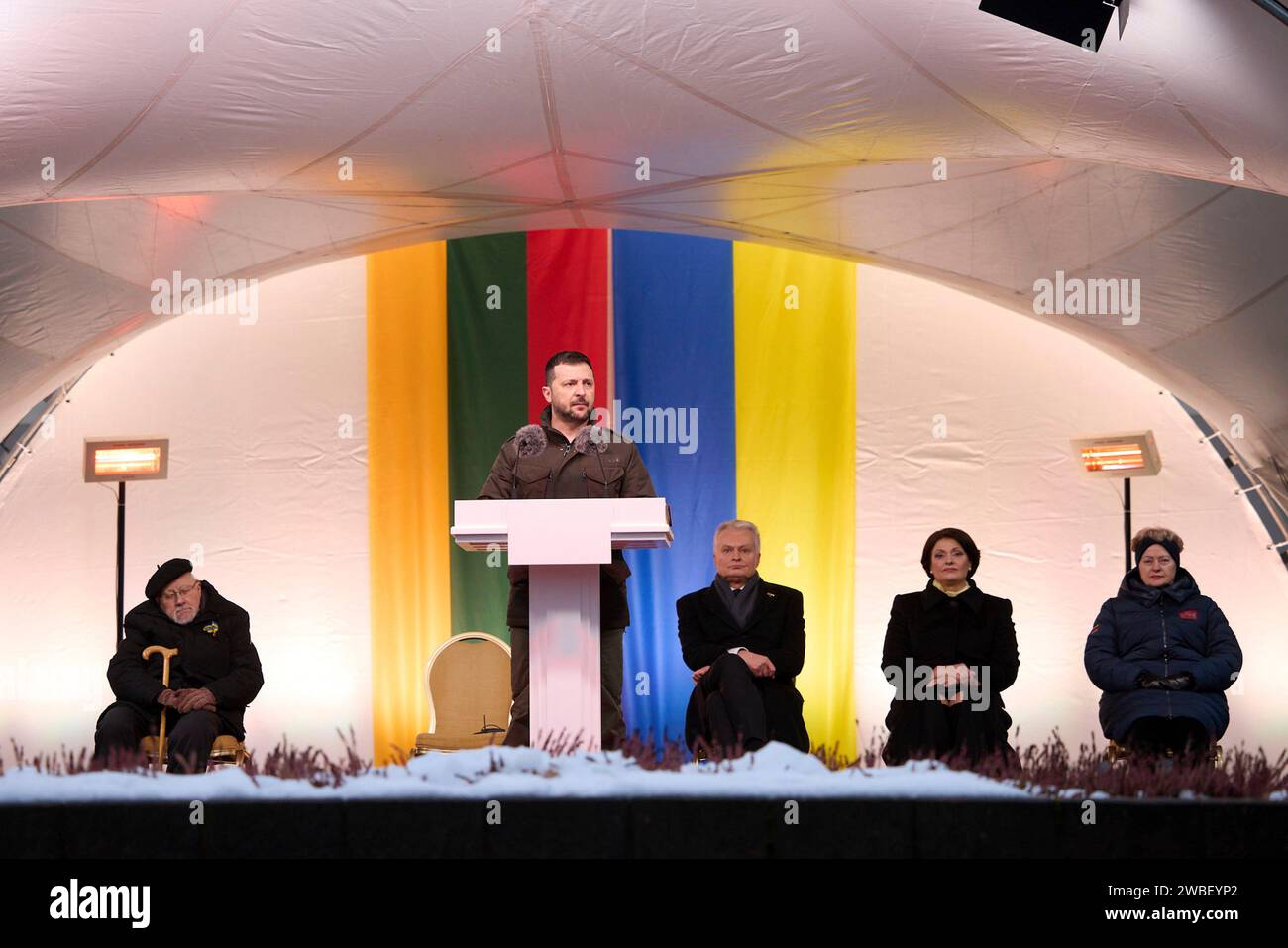 Vilinus, Lithuania. 10th Jan, 2024. Ukrainian President Volodymyr ...