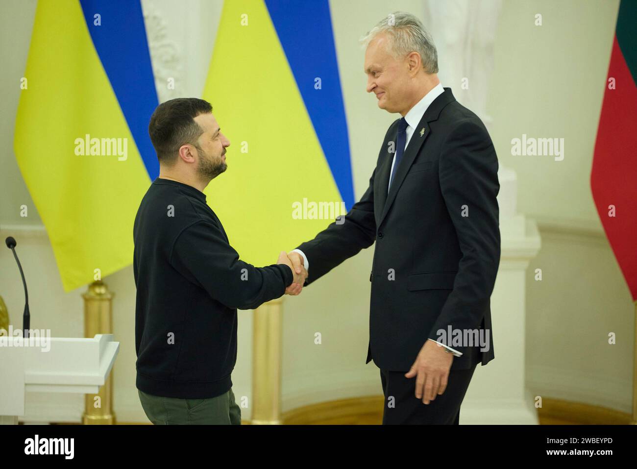 Vilinus, Lithuania. 10th Jan, 2024. Ukrainian President Volodymyr ...