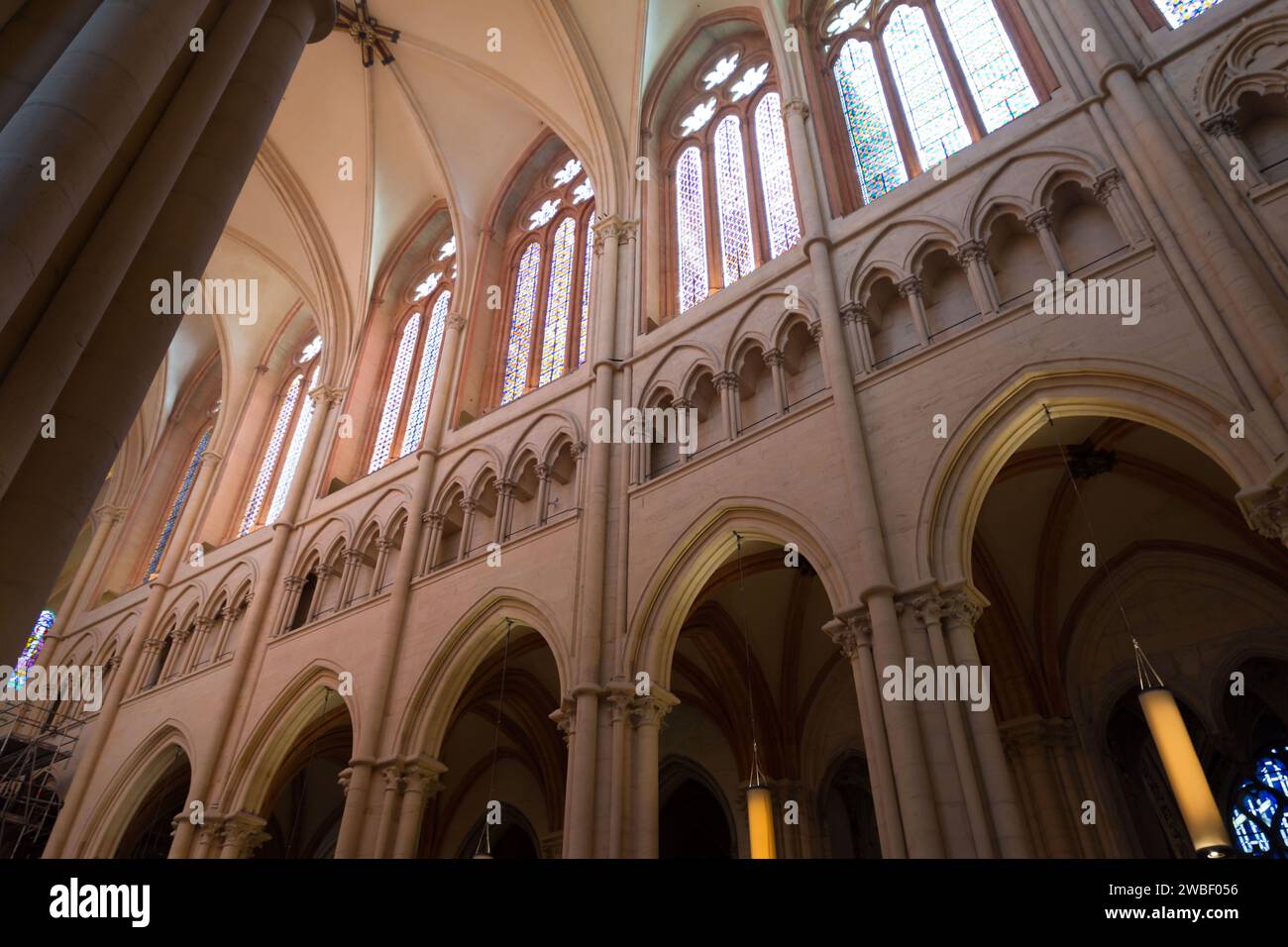 Lyon, France - January 30, 2022: Interior view of the St. John the ...