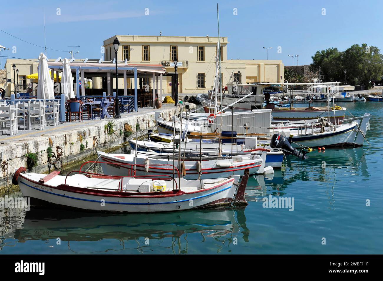 Venetian harbour, Rethymno, Crete, Greek Islands, Greece Stock Photo ...