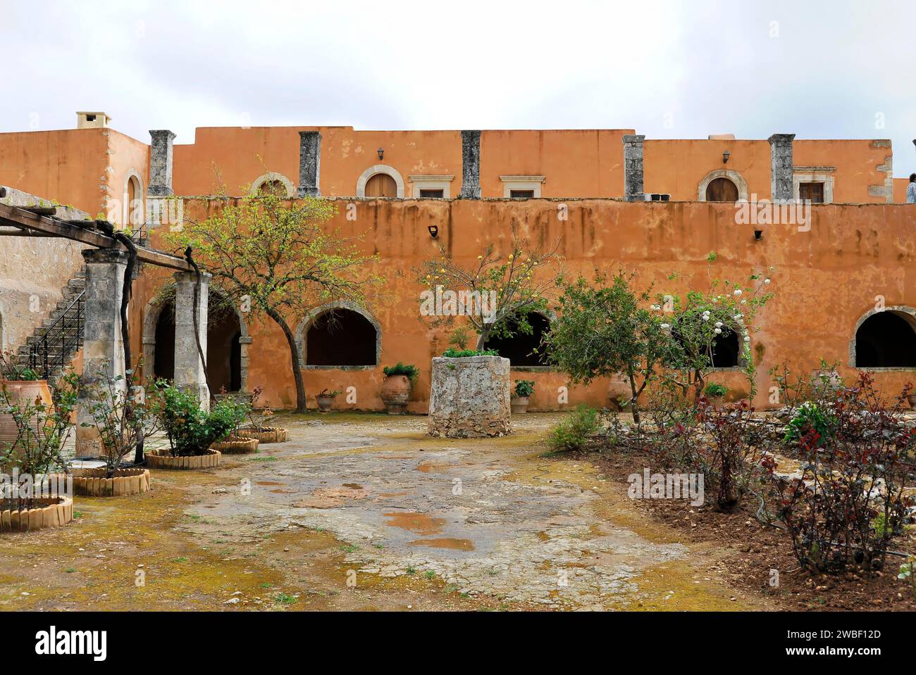 Garden, Monastery Church, Arkadi Monastery, Moni Arkadi, National ...