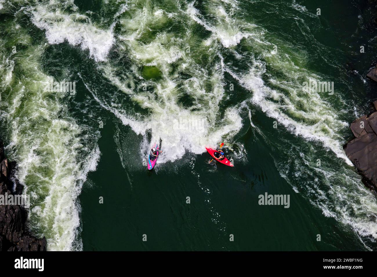 Zimbabwe, Matabeleland North province, Zambezi River at Victoria Falls ...